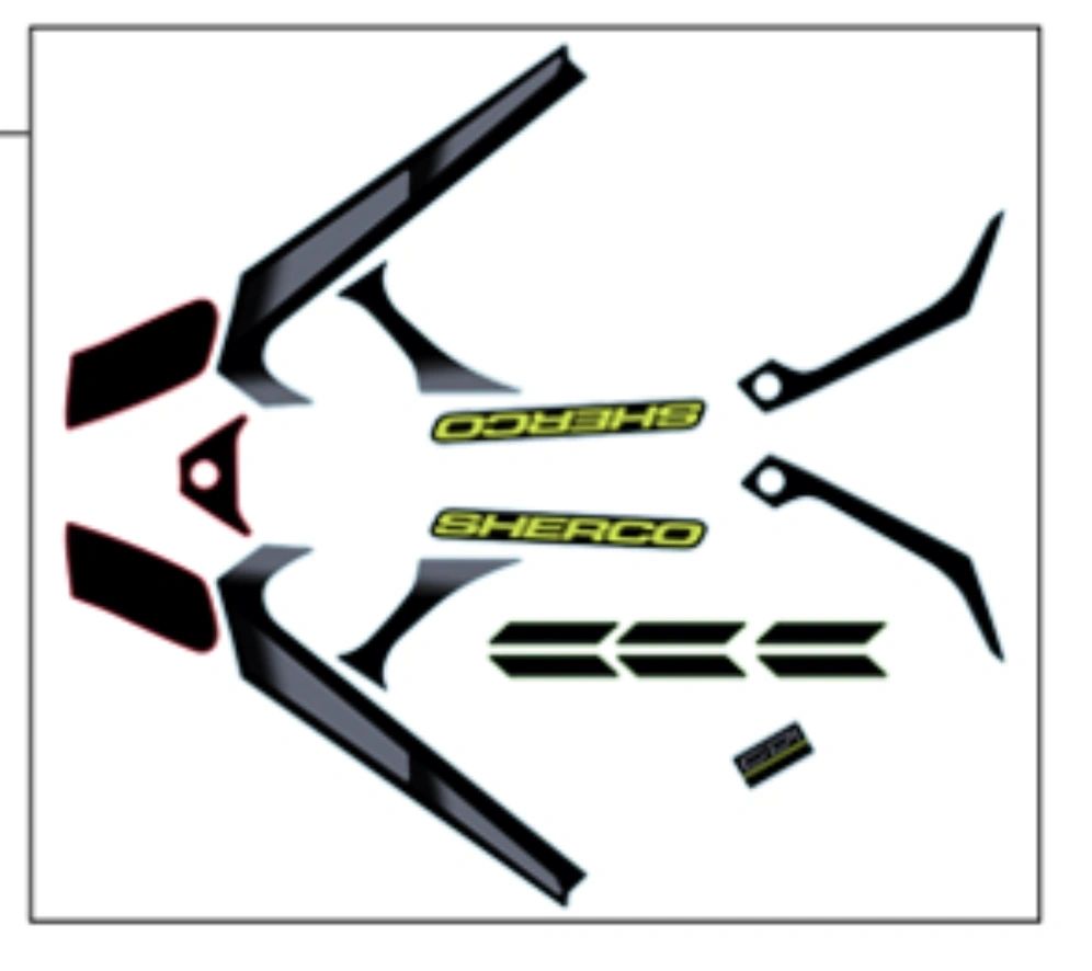 Sherco Decal Kit Upper Frame 2022 Fajardo Trials USA Store Trial ...